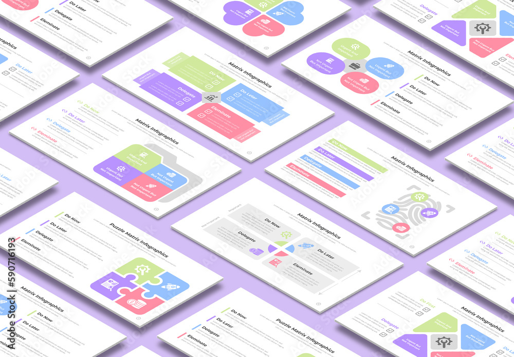 Matrix Business Infographic Presentation Design Stock Template | Adobe ...