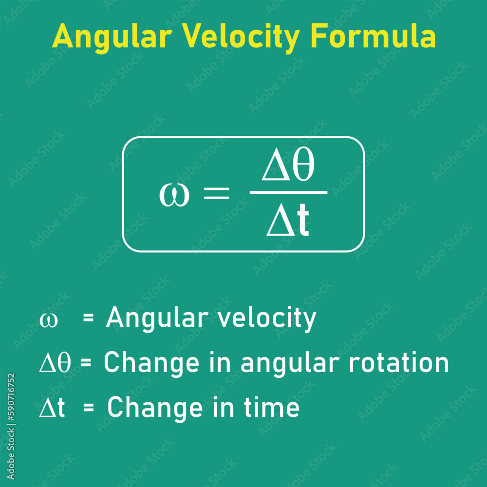 Angular Velocity Formula In Physics Vector Illustration Isolated On