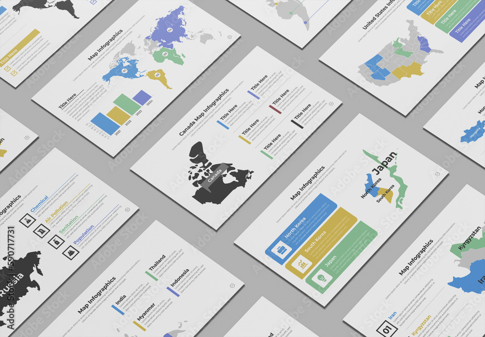 Map Location Infographic Presentation Stock Template | Adobe Stock