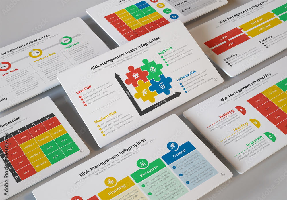 Risk Management Infographic Presentation Stock Template | Adobe Stock