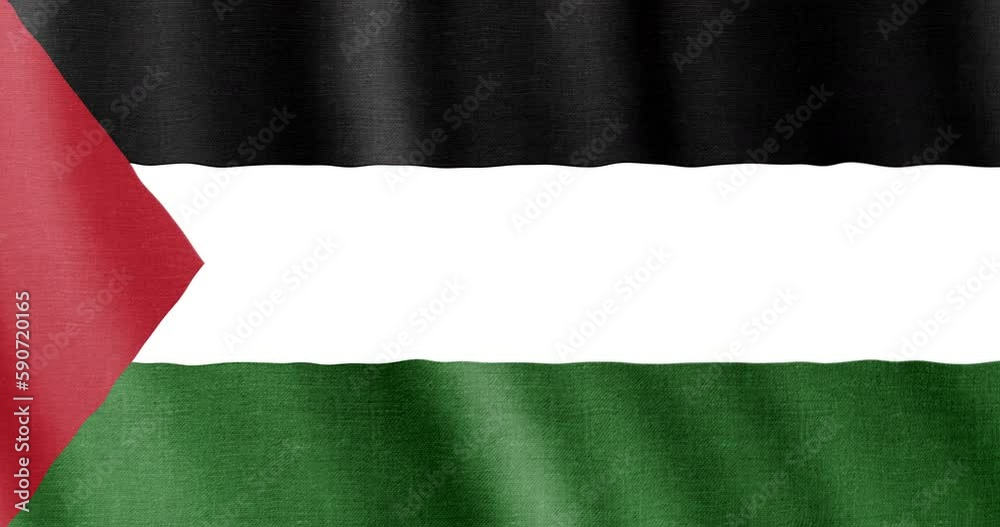 4k seamless loop animation with the flag of Palestine. Palestinian flag ...
