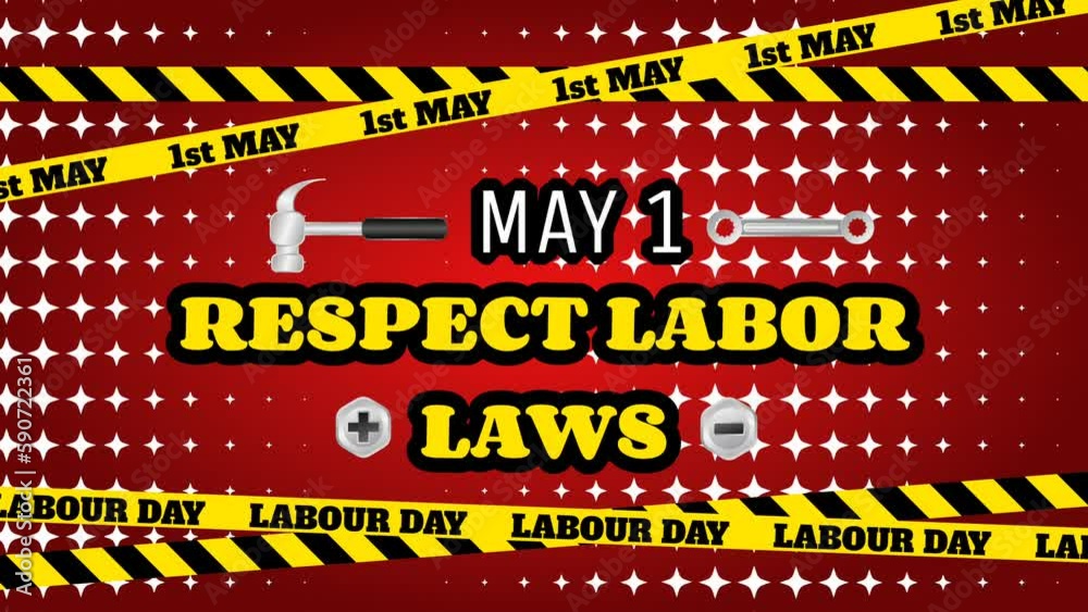 respect labour lows quote animated background with safety stripes and ...