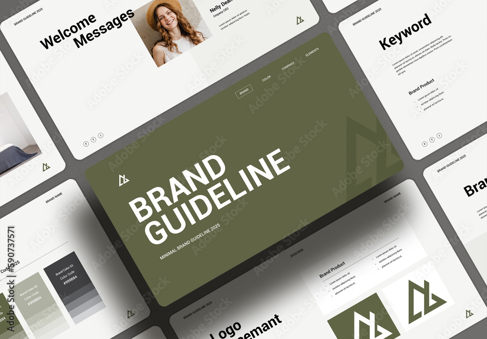 Brand Guidelines Manual Presentation Stock Template | Adobe Stock