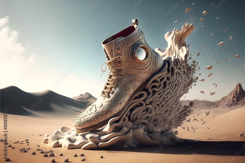 a stunning surrealistic composition of a leap of fate Salvador Dal ...