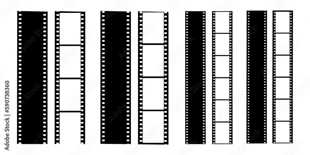 Set of negative film strip vectors Stock Vector | Adobe Stock
