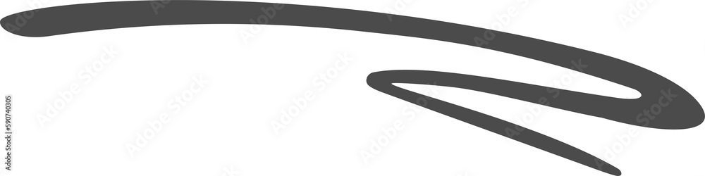 Swash swoop and swish calligraphy sign. Underline hand drawn stroke ...