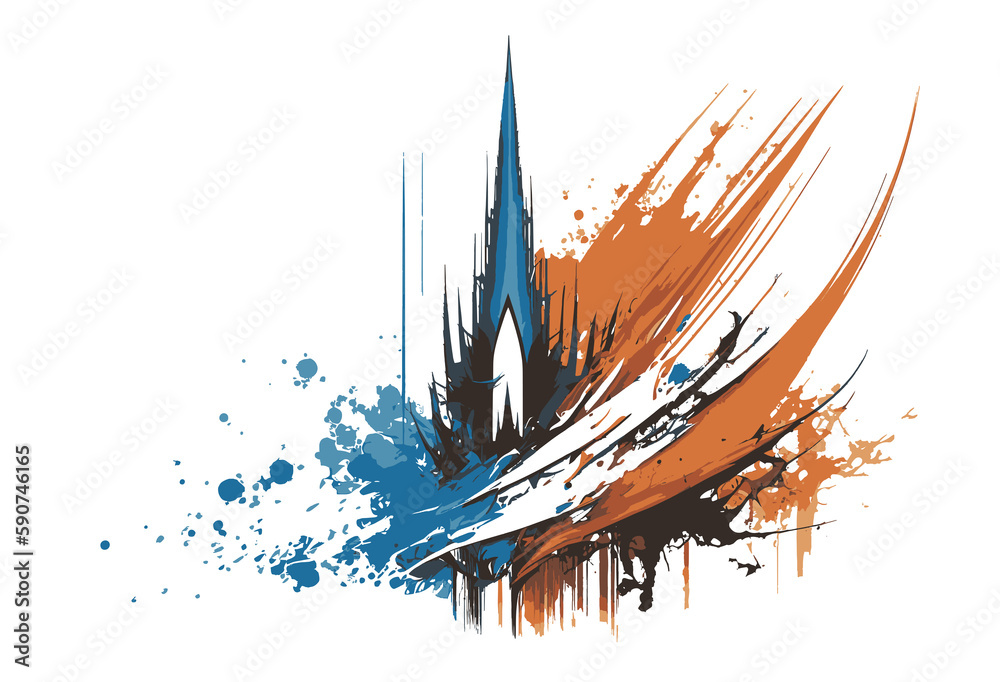 Abstract colorful Paint brush for overlay effect, background, clipping ...