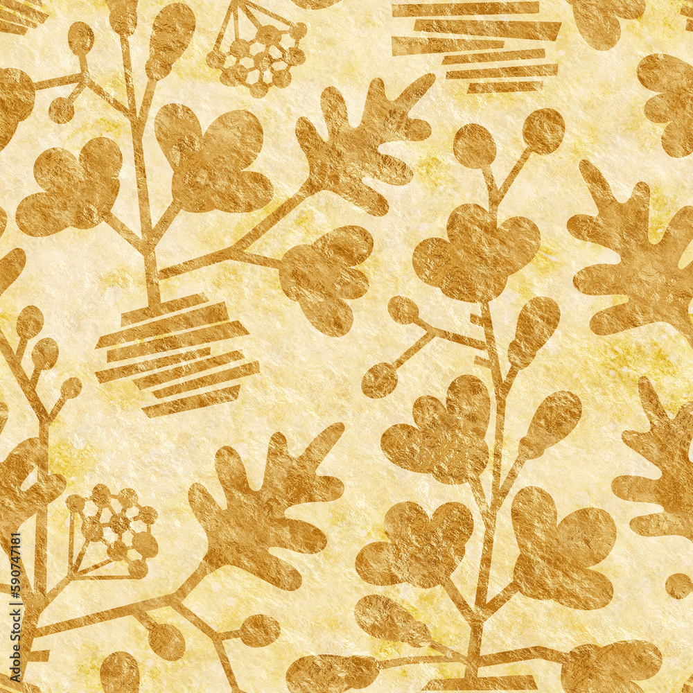 Seamless background with floral ornament. Grunge retro background for ...