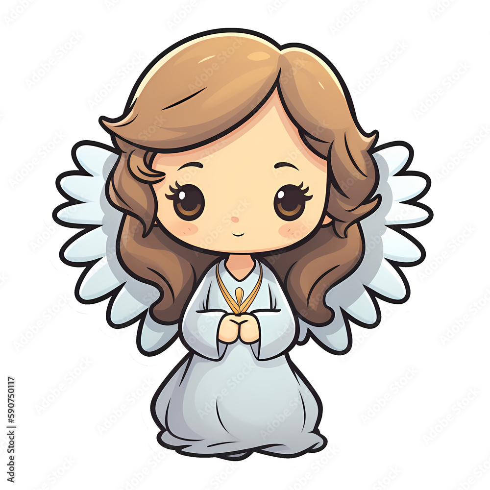 cartoon angel illustration with adorable features Stock Illustration ...