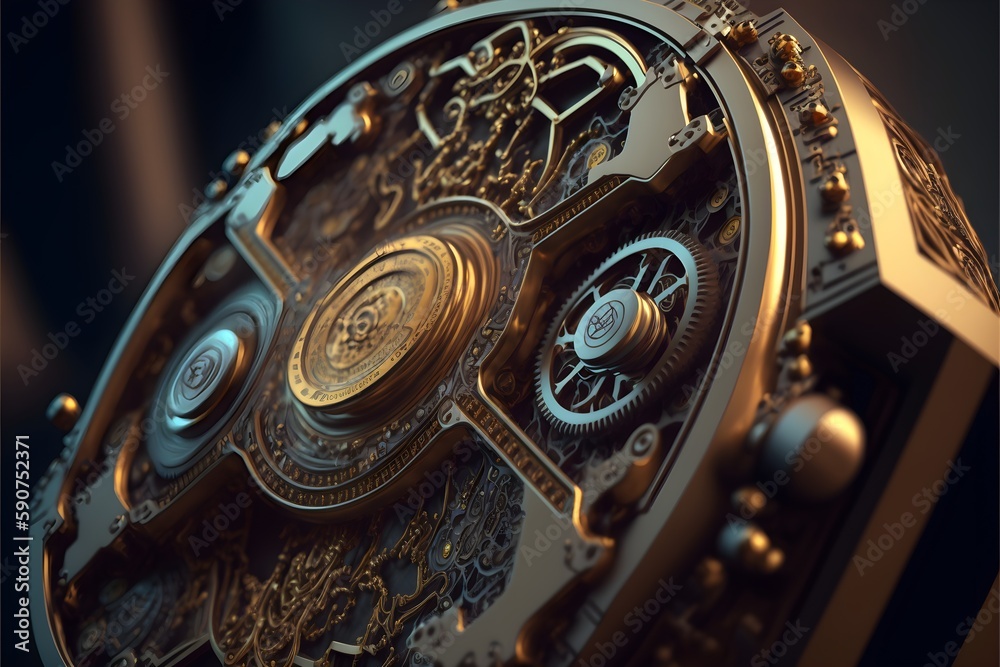 Intricate clockwork with complex inner mechanisms hyperrealistic unreal ...