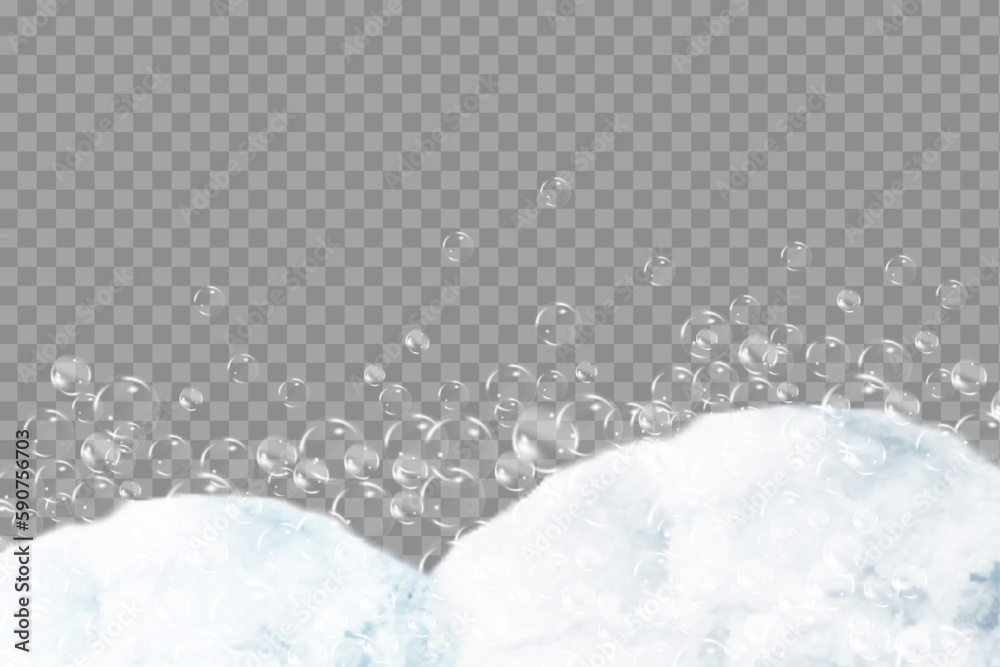 Shampoo bubbles texture.Bath foam isolated on transparent background ...