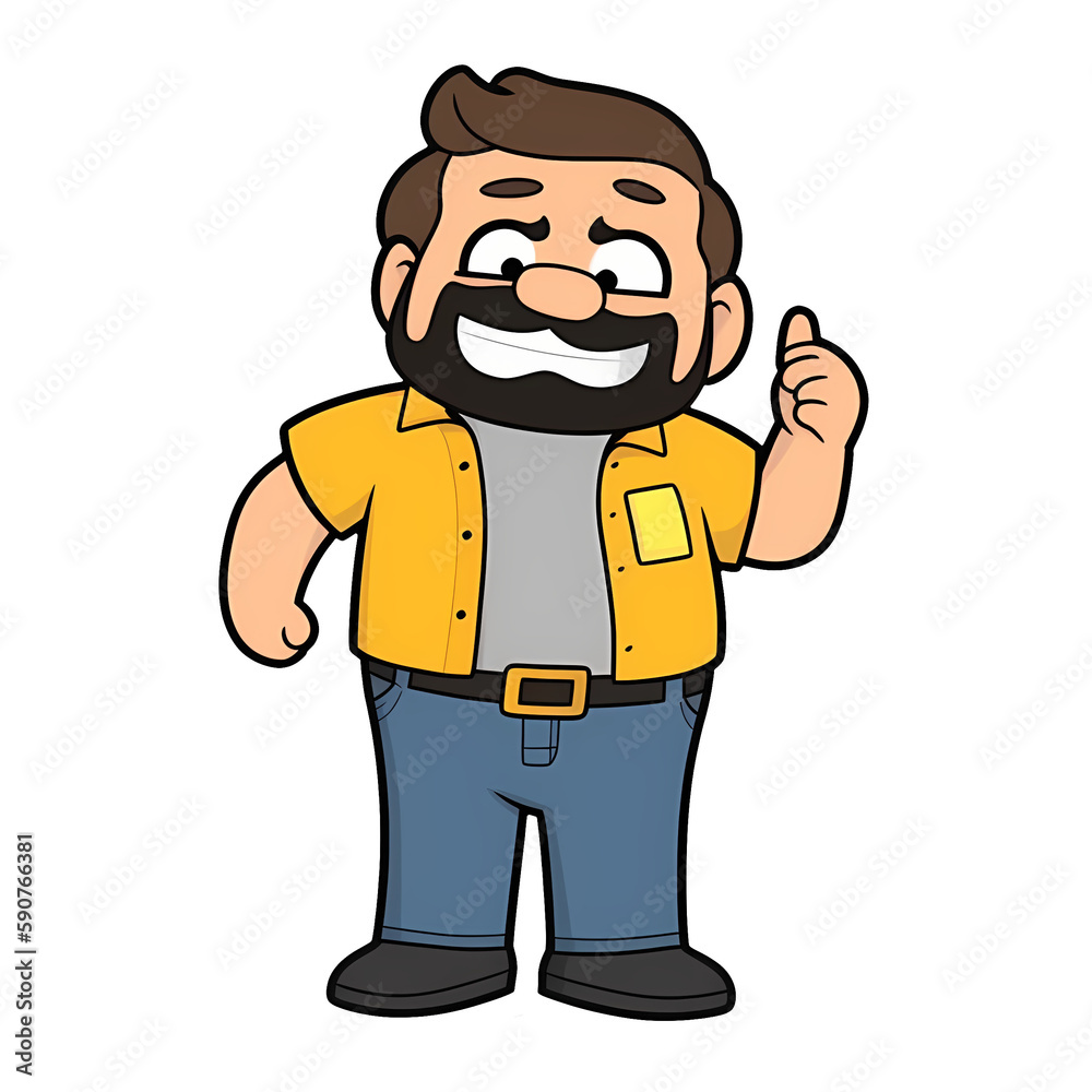 Cute Cartoon Dad Illustration Isolated Stock Photo | Adobe Stock