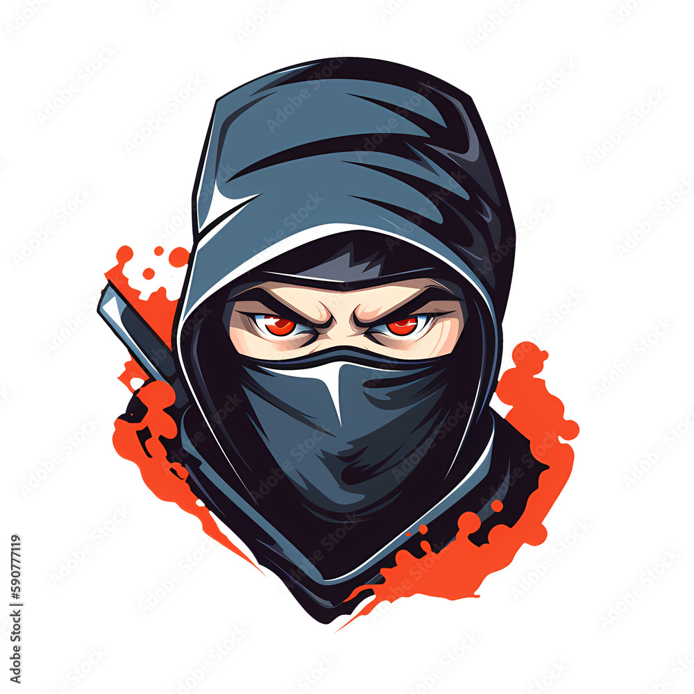 cartoon ninja illustration gaming logo e-sports logo , logo ...