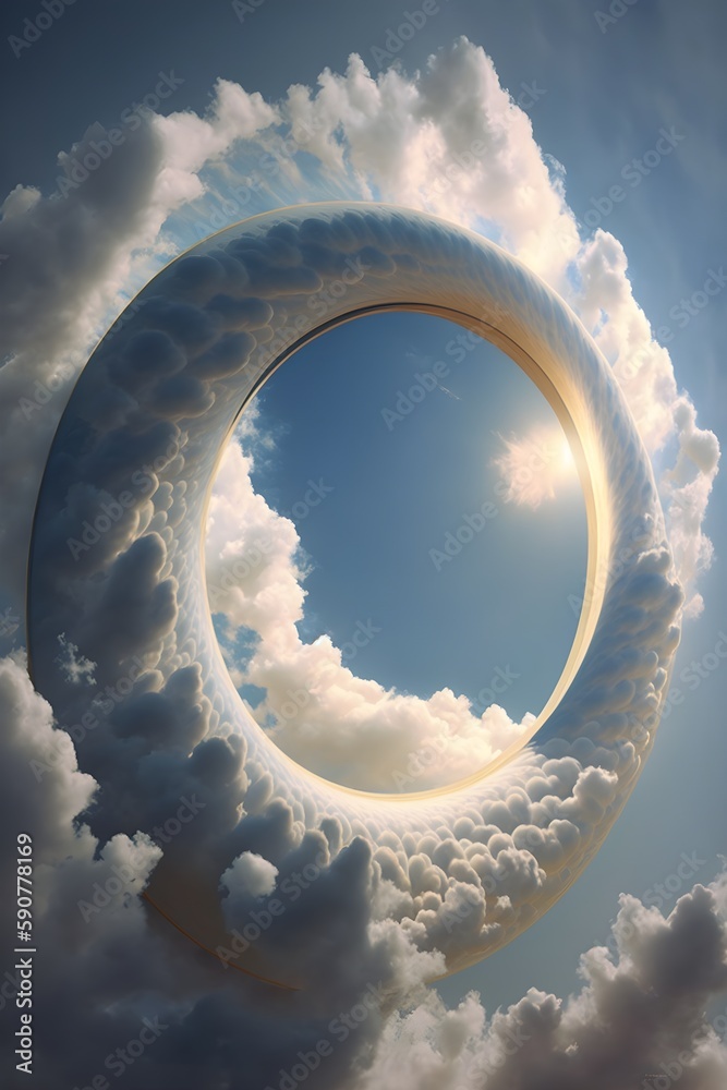 a spiral of clouds sunshine circular and almond shaped afternoon sky ...