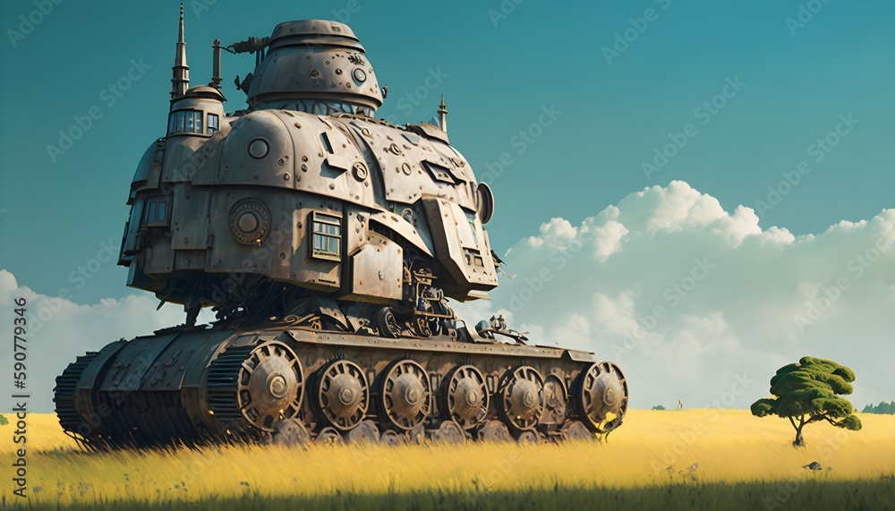 rolling through the pastoral farmland is the colossal dieselpunk ...