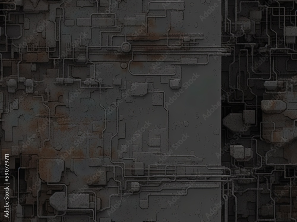 MidJourney Generated Seamless Mech Texture Patterns Stock Illustration ...