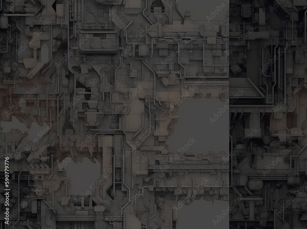 MidJourney Generated Seamless Mech Texture Patterns ilustración de ...