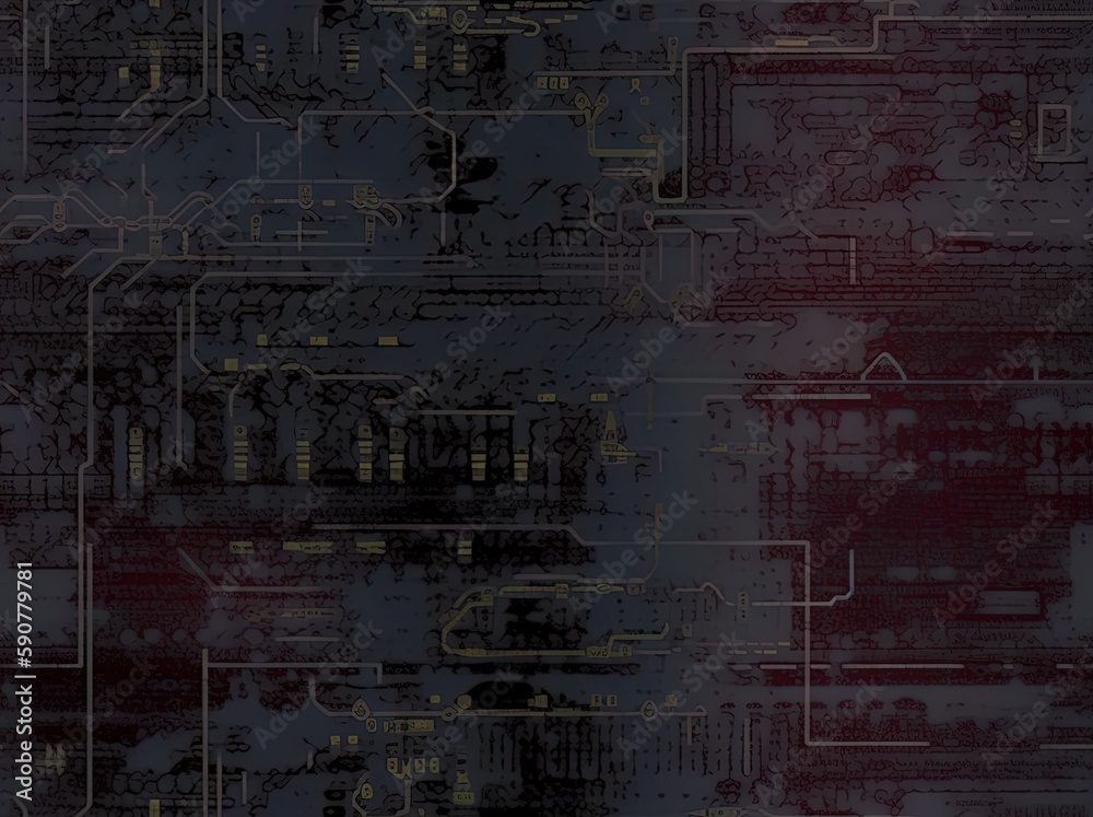 MidJourney Generated Seamless Mech Texture Patterns Stock Illustration ...