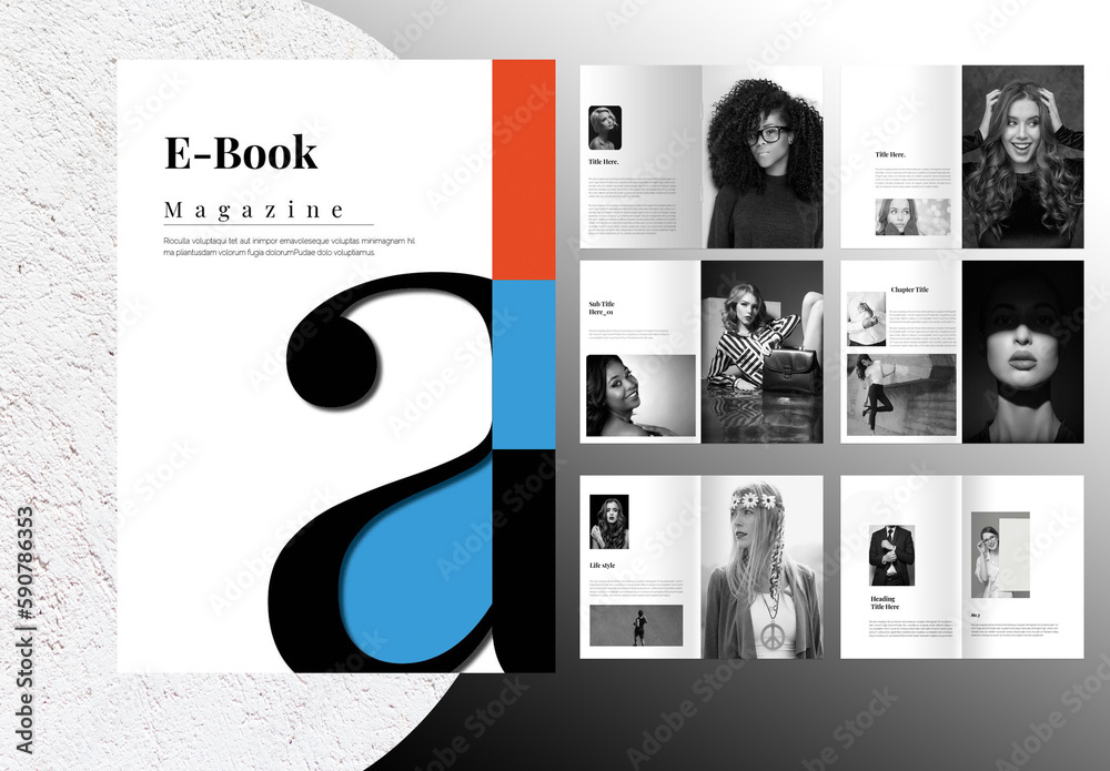 E Book Magazine Template Stock Template | Adobe Stock