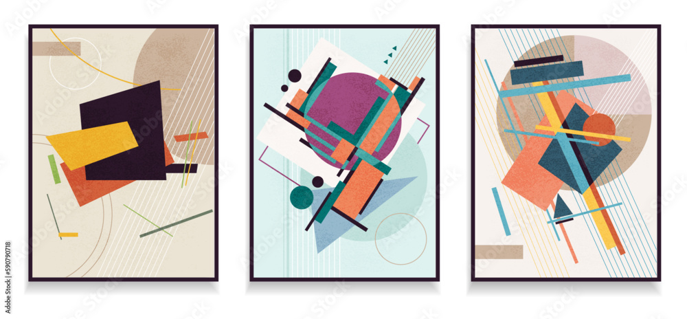 Set of abstract wall decor design with simple shapes inspired by the ...
