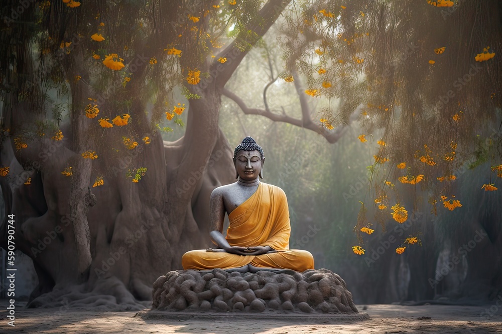 siddhartha gautama enlightened under bodhi tree, generative AI Stock ... siddhartha gautama enlightened under bodhi tree, generative AI Stock ...