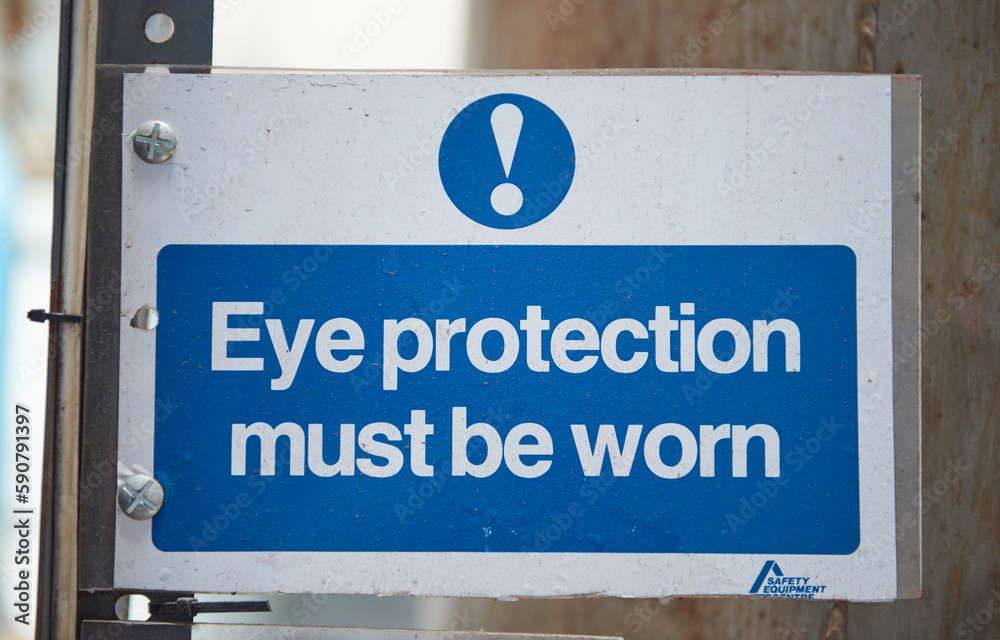 Eye protection must be worn health and safety sign to deny personal ...