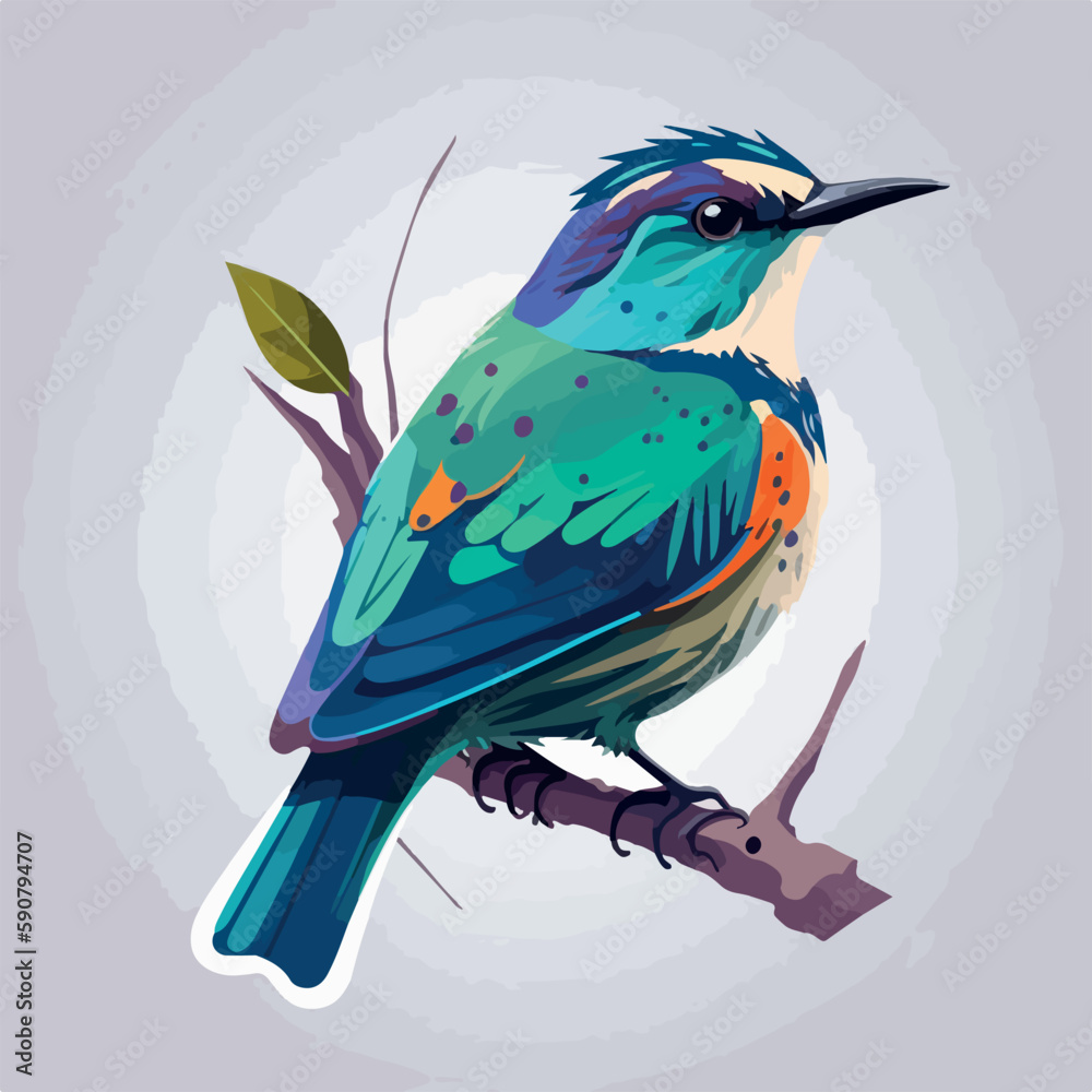 Stunning and intricate vector illustration of a bird with unique ...