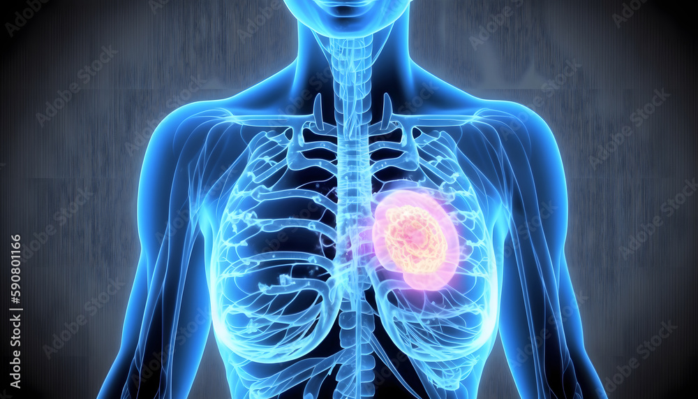 Xray of breast cancer. Diagnosis mammography oncology banner ...