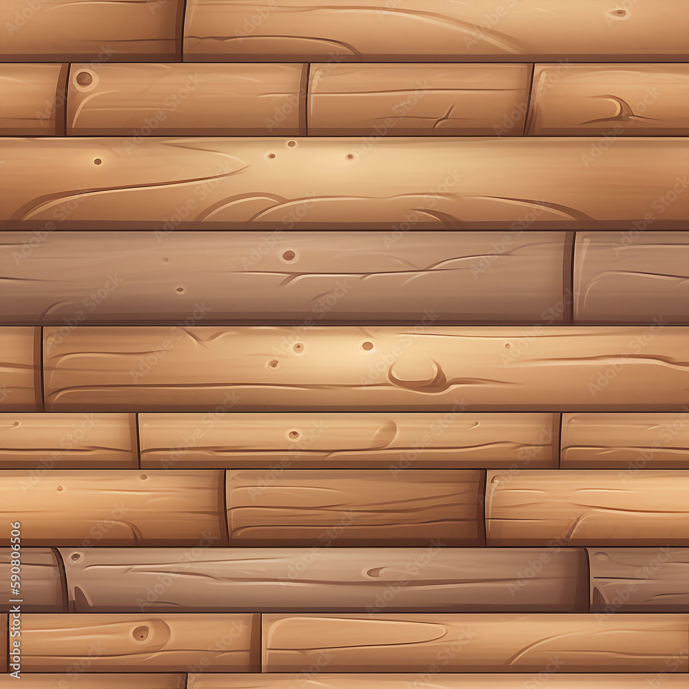 Seamless wood texture. Cartoon game art seamless brown wood texture ...
