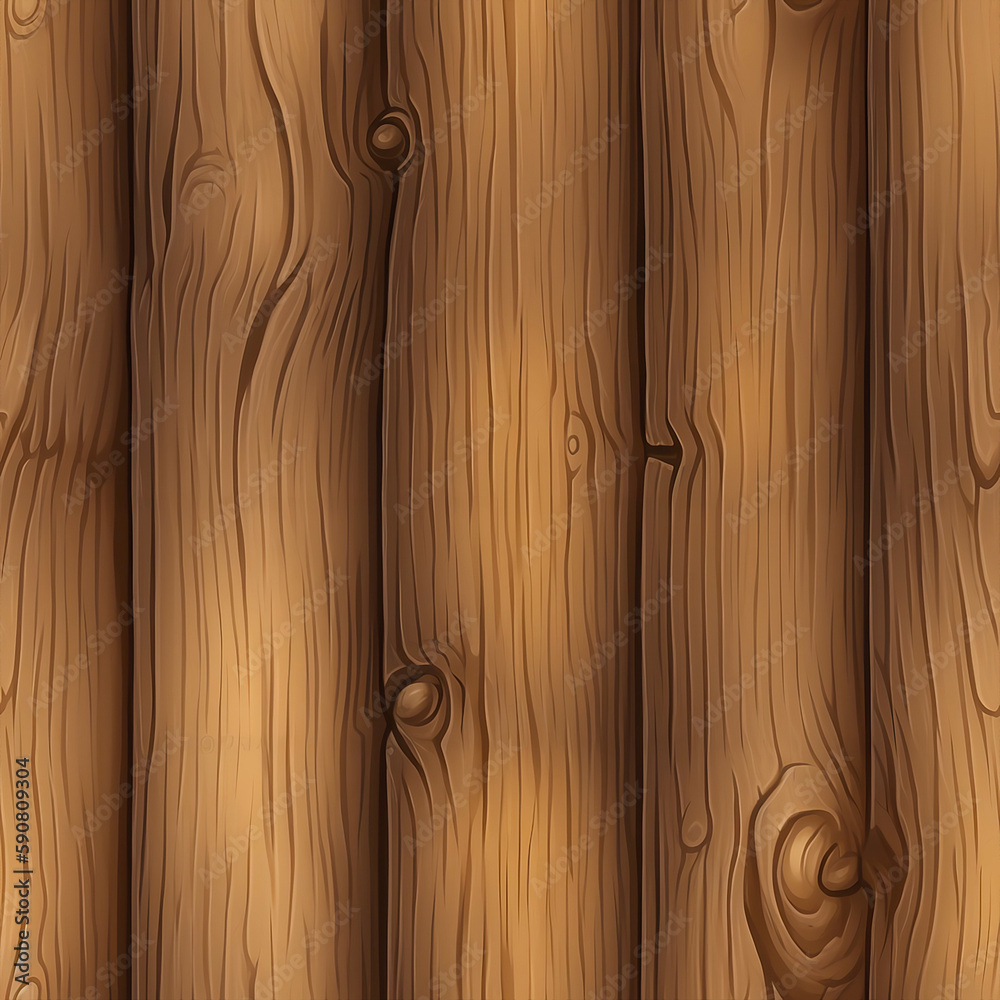 Seamless wood texture. Cartoon game art seamless brown wood texture ...