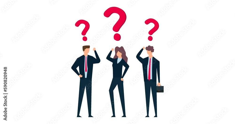 4k animation of Confused business team finding solution to solve ...