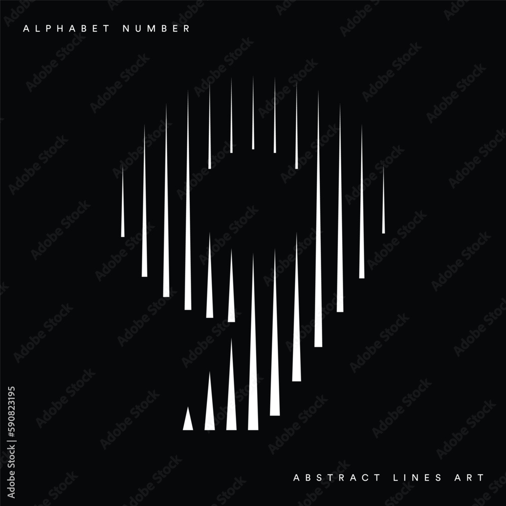 Number nine 9 logo lines abstract modern art vector illustration Stock ...