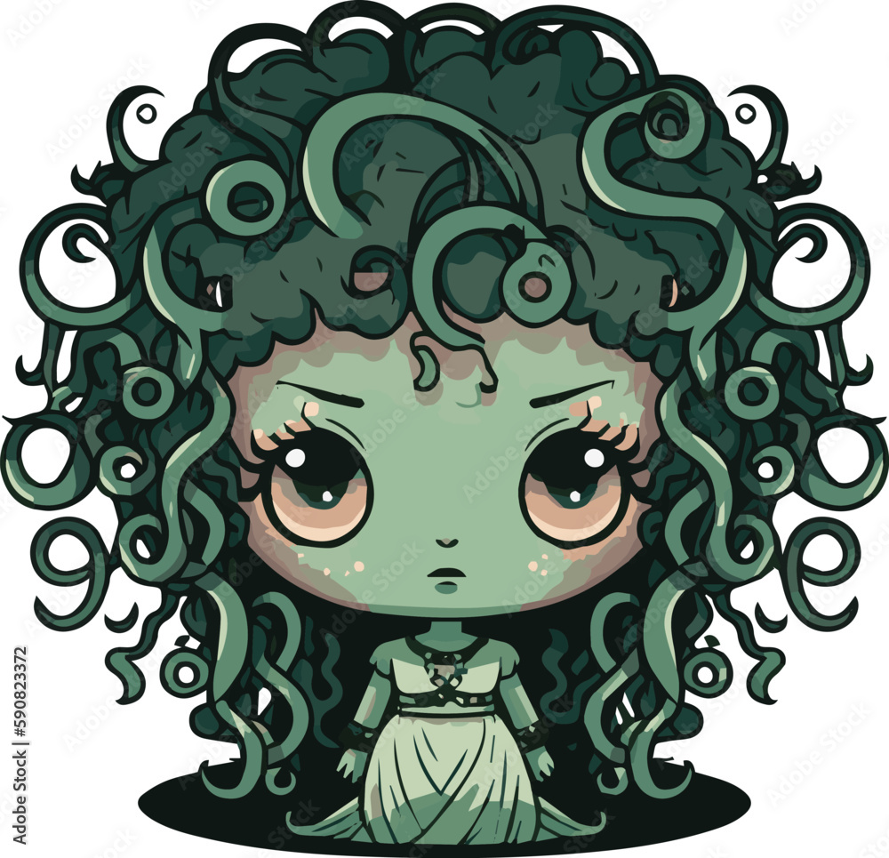 Cute Medusa vectors for children's illustrations. Editable and rescale ...