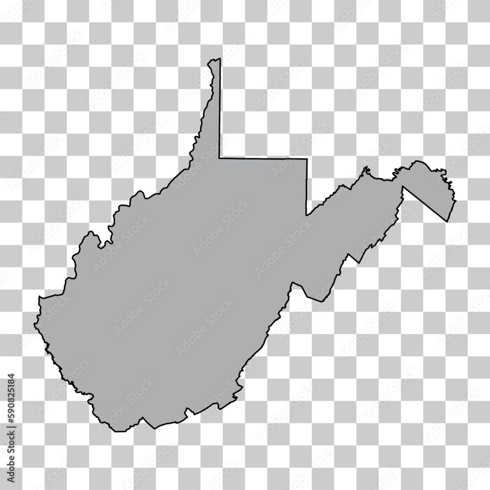 West Virginia map shape, united states of america. Flat concept icon ...