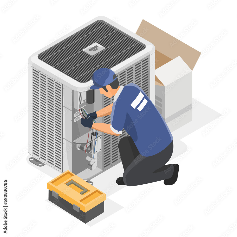 HVAC installation and maintenance Service at home Heating Ventilation ...