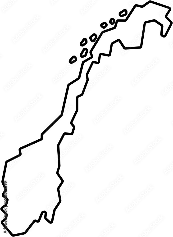doodle freehand drawing of norway map. Stock Illustration | Adobe Stock