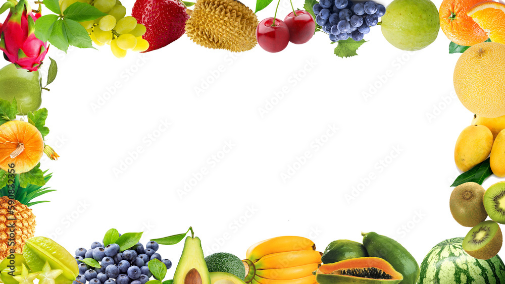 realistic fruit frame png and photo border Stock Photo | Adobe Stock