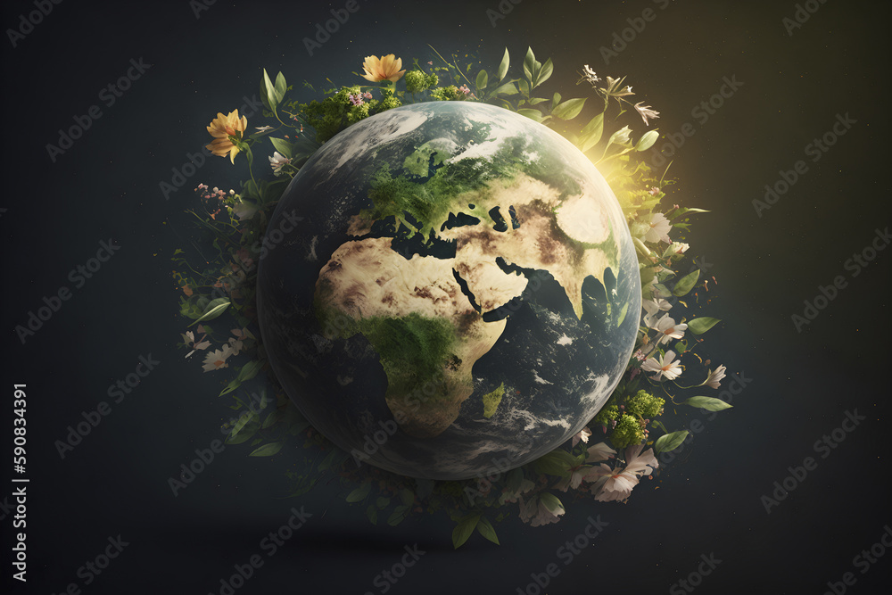 Ai generated. Conceptual image of planet Earth. Ecology concept. Earth ...