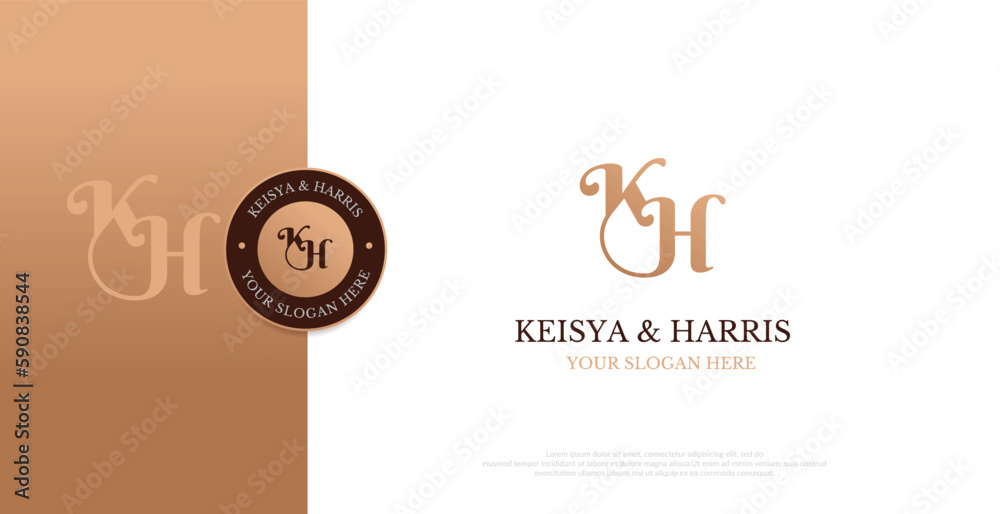 Initial KH Logo Design Vector Stock Vector | Adobe Stock