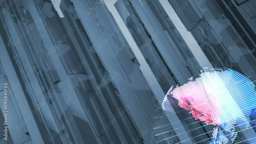 3D World News Background Loop, digital world breaking news Studio ...