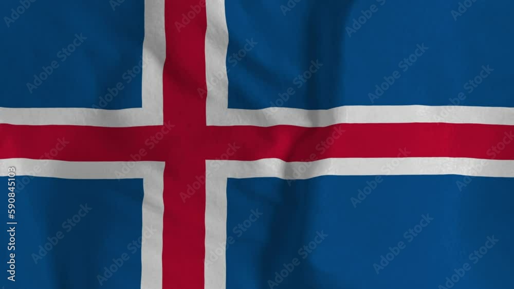 Iceland Flag. Seamless loop animation of the Iceland Flag. 4K. 3D ...