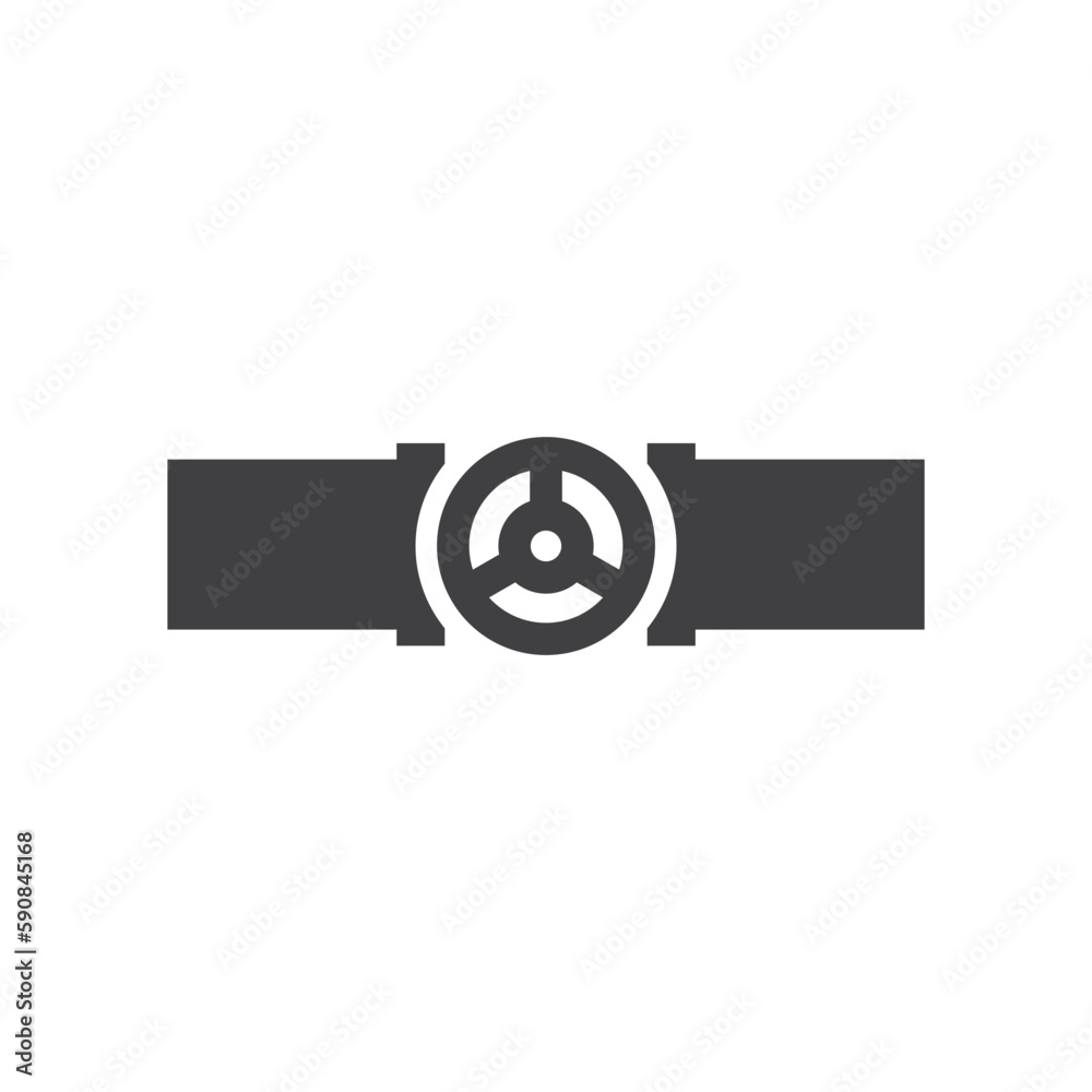 Gas pipeline vector icon. Tube flat sign design. Piping icon. Pipeline ...