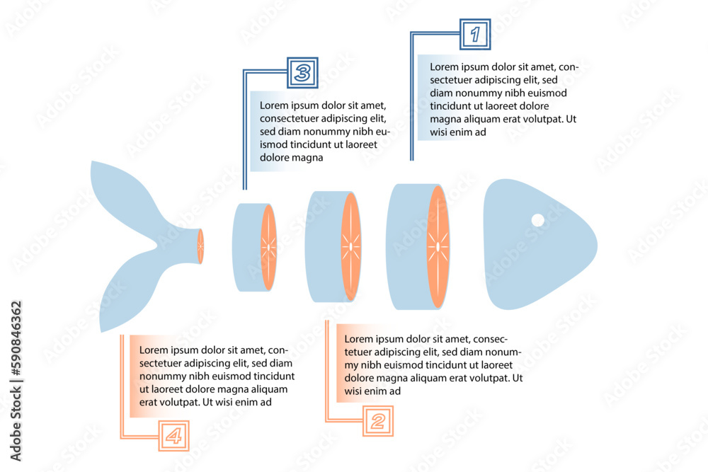 Fish concept infographic template. Food infographic. Designed for ...
