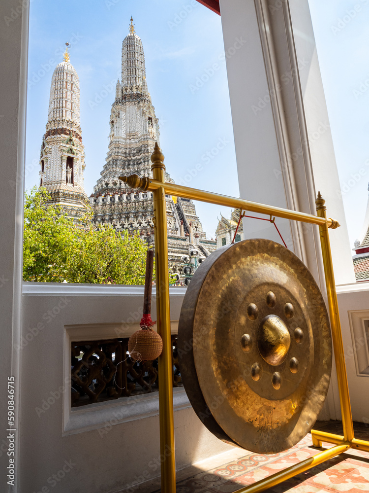 A buddhist dong bell, also known as a Buddhist temple bell or a mokugyo ...