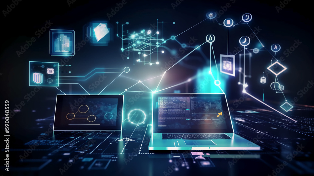 online software solutions technology tools background for website ...