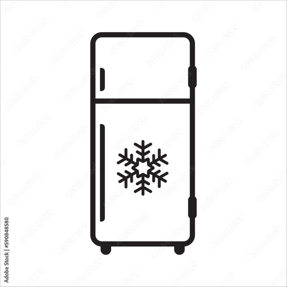 Refrigerator vector icon. Frig flat sign design. Freezer symbol ...