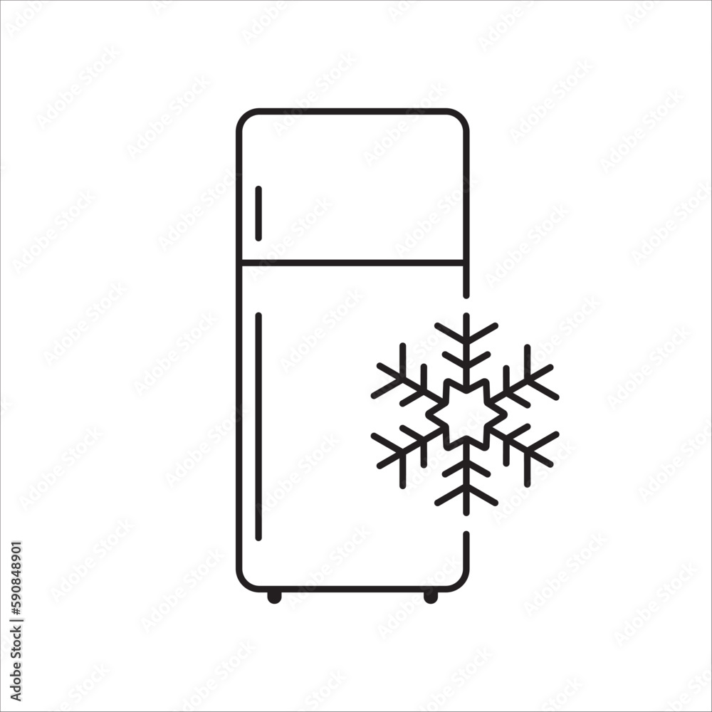 Refrigerator vector icon. Frig flat sign design. Freezer symbol ...