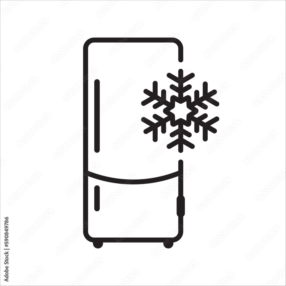 Refrigerator vector icon. Frig flat sign design. Freezer symbol ...