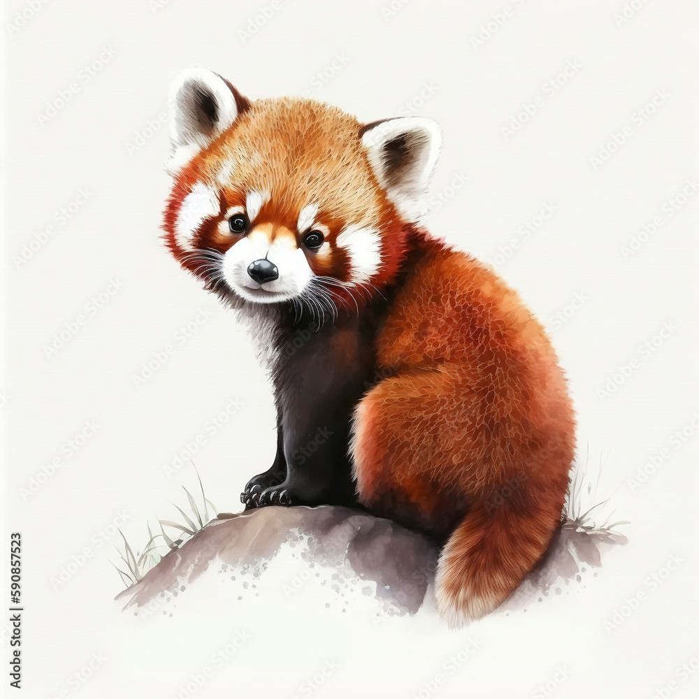 Red Pandas in Watercolor AI-generate High-Quality, Wall Art, and More ...