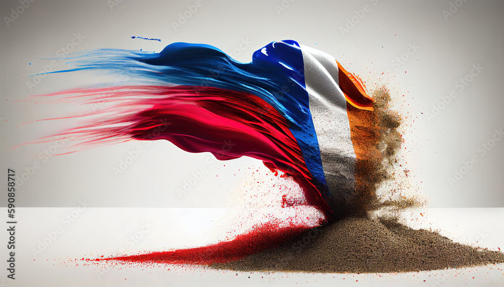 Russia Country Flag Colors of Powder Sand Dust Splash and Explosion on ...